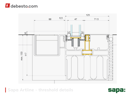 Sapa Artline Aluminium Sliding Door System | For B2B | debesto