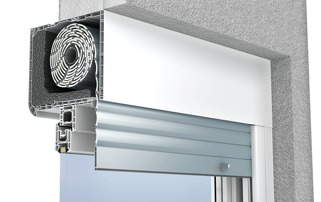 Front mounted external roller shutters - debesto